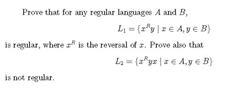 Solved Prove That For Any Regular Languages A And B L1