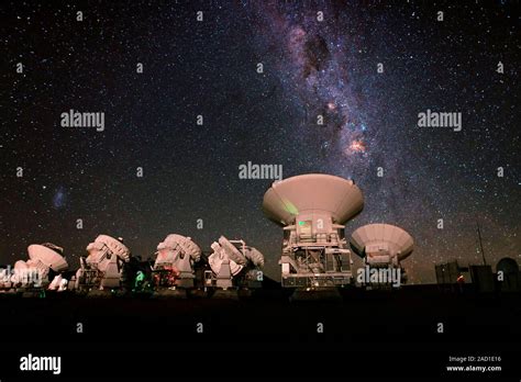 Star Trails Over Alma Telescopes View Of The Milky Way Over The