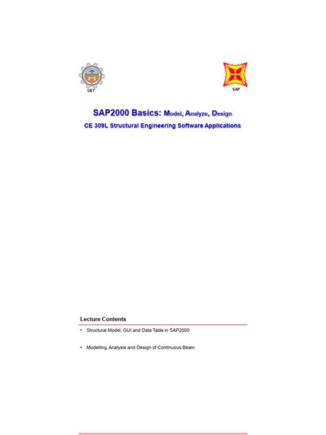 Sap Basics Modelling Analysis Design Autosaved Pdf Beam Structure Graphical User