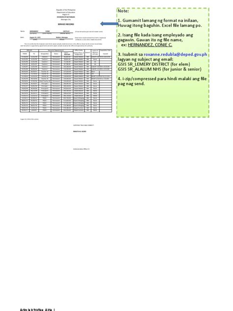 Sample Service Record Pdf Social Institutions Government