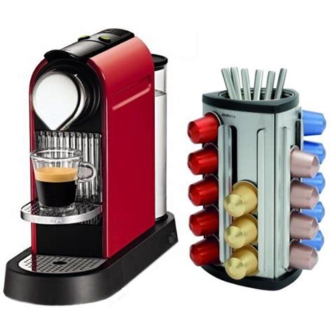 Nespresso C110 Citiz Fire Engine Red Automatic Espresso Machine With Bonus 30 Capsule Carousel