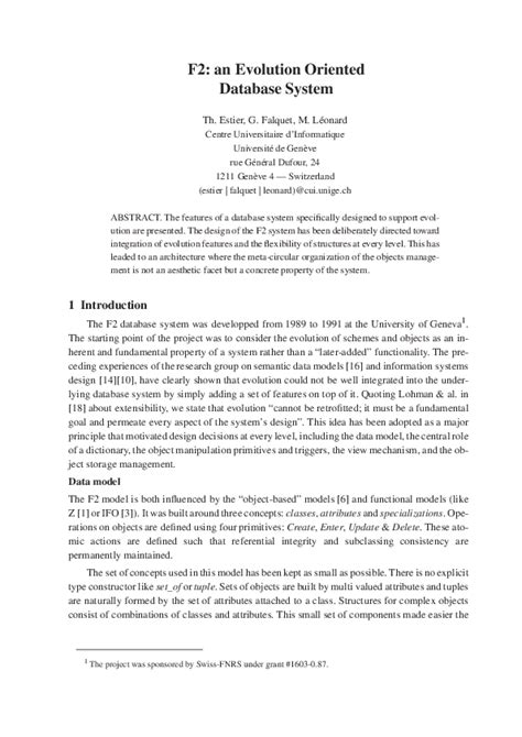 pdf f2 an evolution oriented database system
