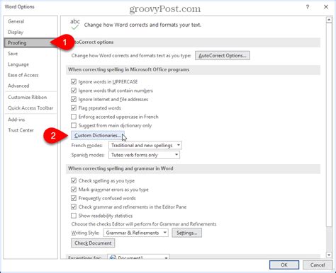 how to add and use custom dictionaries in microsoft word