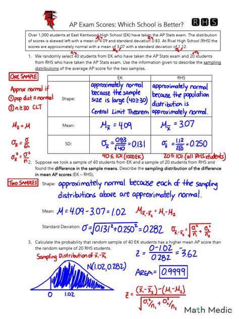 Lesson 7 7 Answer Key Ap Stats Math Medic B9304651b7 Pdf Cost Of Living Standard Deviation