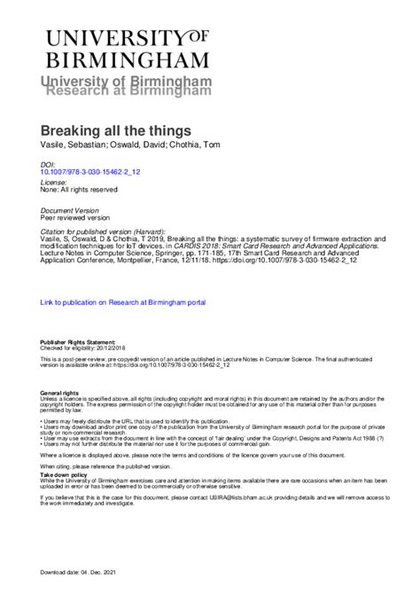 Pdf Breaking All The Things—a Systematic Survey Of Firmware