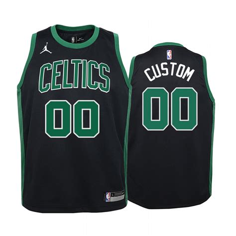 Custom Boston Celtics Youth Black Statement Jersey Jumpman Katinatsports Store