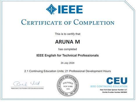 Aruna M On Linkedin Ieee Certification