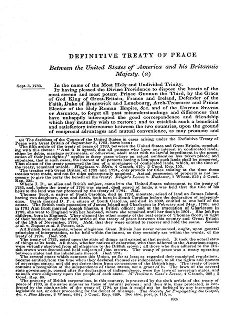 Treaty Of Paris 1783 The American Revolution