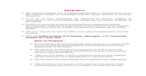 Download Pdf Gate 2014 How To Prepare