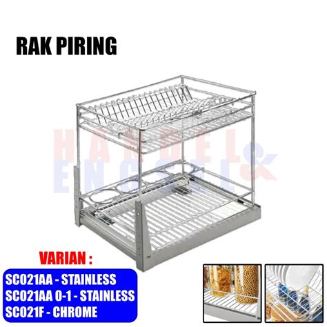 Jual Rak Piring Rak Dapur Kitchen Set Bawah Tingkat 2 Rak Botol Rak Dapur Serbaguna Hw 006