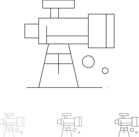 Astronomy Scope Space Telescope Bold And Thin Black Line Icon Set 17994551 Vector Art At Vecteezy