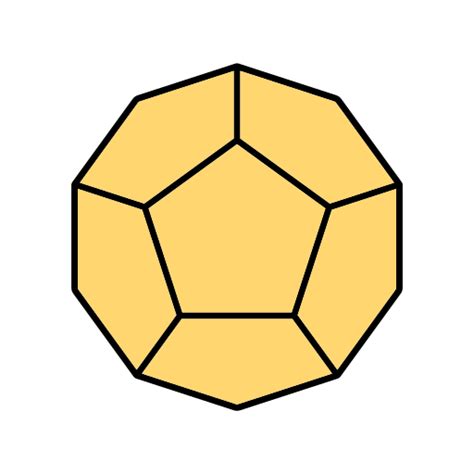 Dodecahedron Generic Outline Color Icon