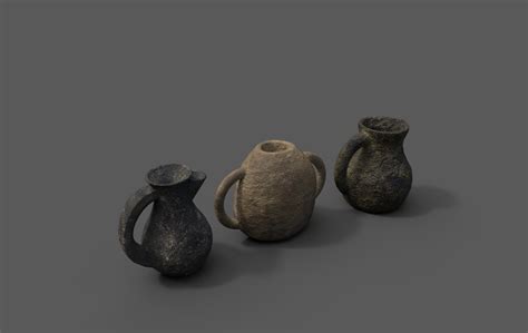 three medieval jugs 3d model by get dead entertainment