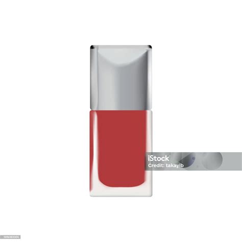 현실적인 네일 래커 템플릿 흰색 배경에 격리된 유리병에 담긴 패션 매니큐어 제품 벡터 일러스트레이션 Eps 10 3차원 형태에 대한 스톡 벡터 아트 및 기타 이미지 Istock