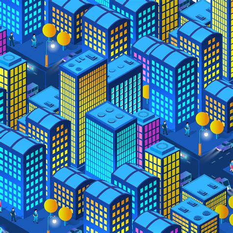 The Night City Background 3d Illustration Neon Ultraviolet Of Urban