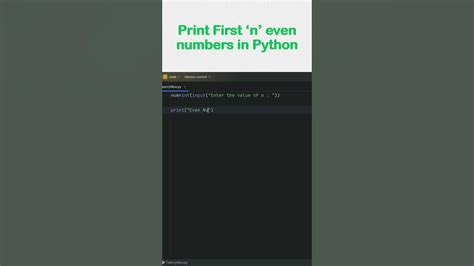 Print First N Even Numbers Using Range Functions In Python Shorts