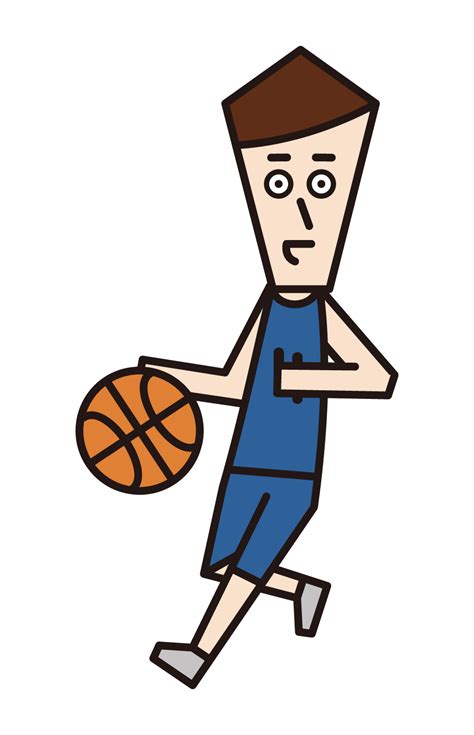 드리블 선수와 농구 선수 남성 수비의 그림 무료 일러스트 소재집 Kukukeke