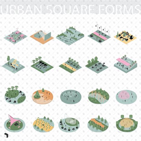 Axonometric Diagram Urban Square Forms Landscape Architecture Diagram Urban Design Diagram