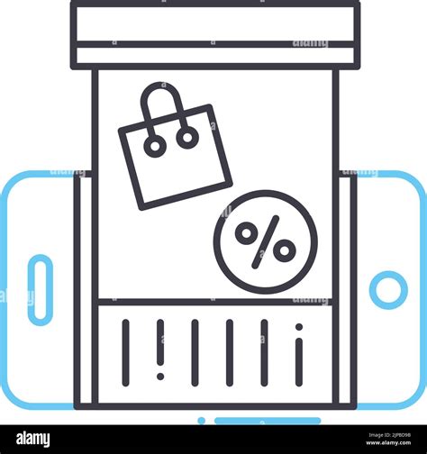Online Mall Line Icon Outline Symbol Vector Illustration Concept