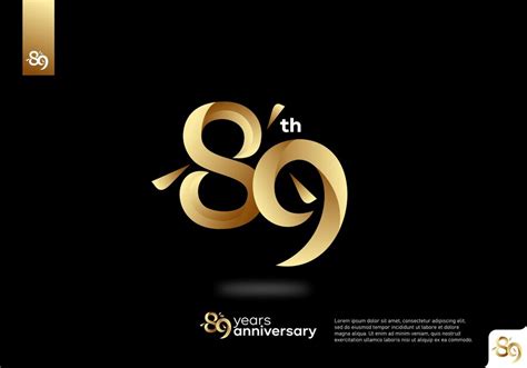 Premium Vector Number 89 Gold Logo Icon Design 89th Birthday Logo