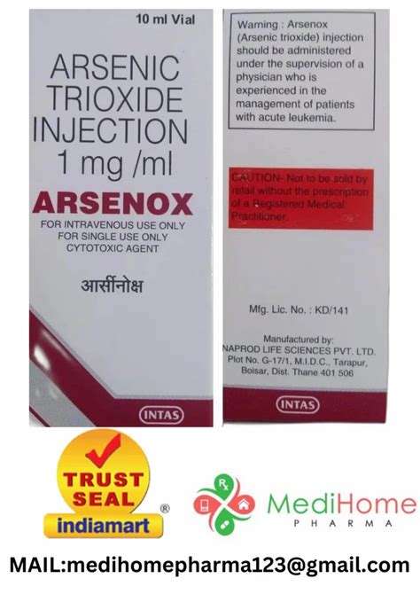1mg Arsenox Arsenic Trioxide Injection At Rs 1370vial Anti Cancer