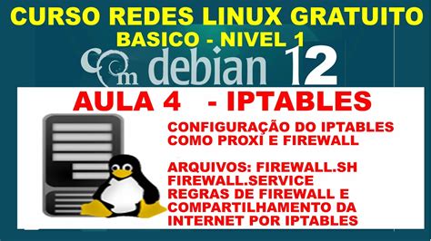 curso de redes linux debian 12 compartilhamento de internet com