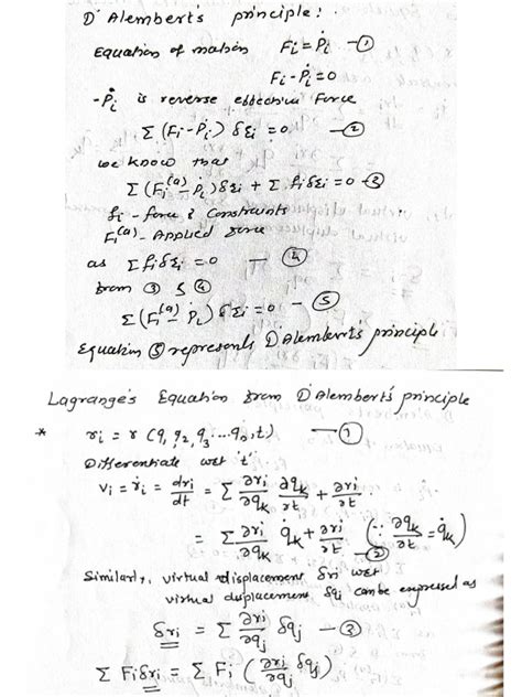 Dalemberts Principle And Lagranges Equation Pdf