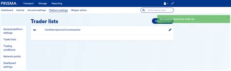 How To Delete Trader Lists Prisma Capacity Platform