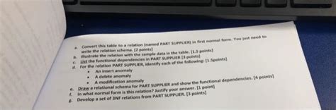 solved convert this table to a relation named part