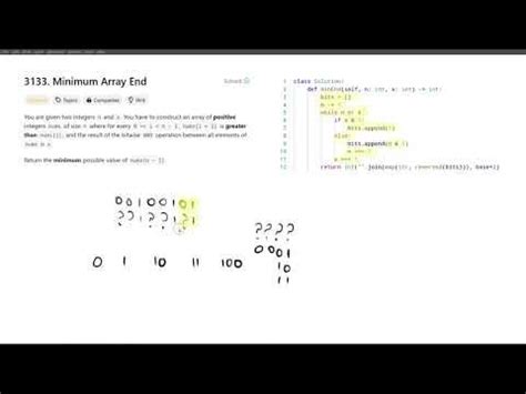 [November 9, 2024, LeetCode daily] 3133. Minimum Array End - Python, solution explained - YouTube