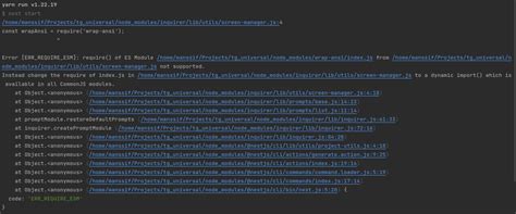 error [err require esm] require of es module · issue 1274