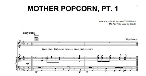 Mother Popcorn Pt 1 Piano Vocal And Guitar Chords Right Hand Melody