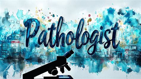 Pathologist Lettering With Watercolor Illustration In Medical Setting Stock Illustration