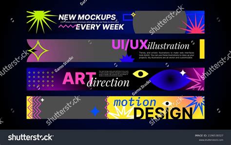 Horizontal Headers Set Horizontal Transparent Art Stock Vector Royalty Free
