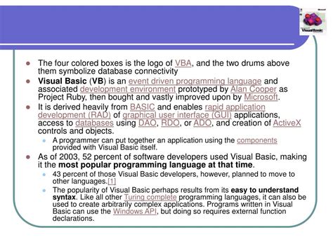 PPT Visual Basic PowerPoint Presentation Free Download ID 6844087