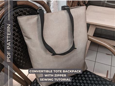 Convertible Tote Backpack Pdf Pattern Tutorial Etsy