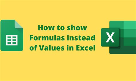 How To Show Formulas Instead Of Values In Excel Basic Excel Tutorial