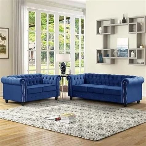 Premium Cart 32 Seater Luxary Velvet Button Tuffted Sofa Set For