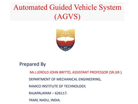 Automated Guided Vehicle Systems Agvs Pdf