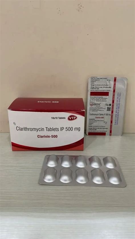 Clarithromycin Tablets 500 Mg Packaging Size 1010 At Rs 5300box In