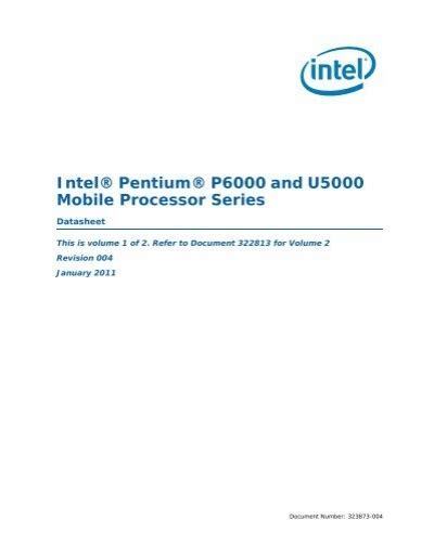 Intel® Pentium® P6000 and U5000 Mobile Processor Series