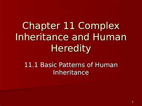 ppt 1 chapter 11 complex inheritance and human heredity 11 1 basic