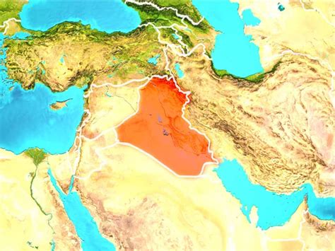 Iraq On A Map Of The Middle East