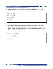 Arithmetic Sequence Formulas And Examples Find Nth Term Course Hero