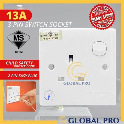 Sirim 13a 3 Pin Switch Socket 13a Switches Wall Switch Wall Socket