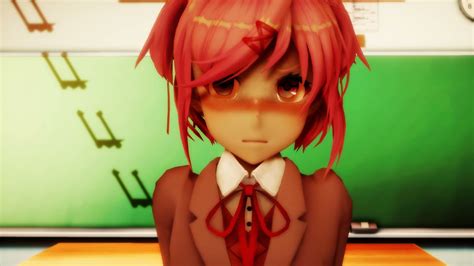 Mmd Ddlc Natsuki Kiss Youtube