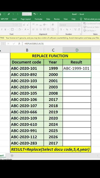 Replace Function|how to used Replace formula in Excel| Advanced Excel Formula|@codecraft ...