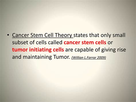 Stem Cell Theory Cancer Stem Cell Development Mftztr