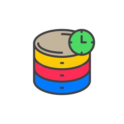 Database Backup Colorful Icon Vector Flat Sign Stock Vector