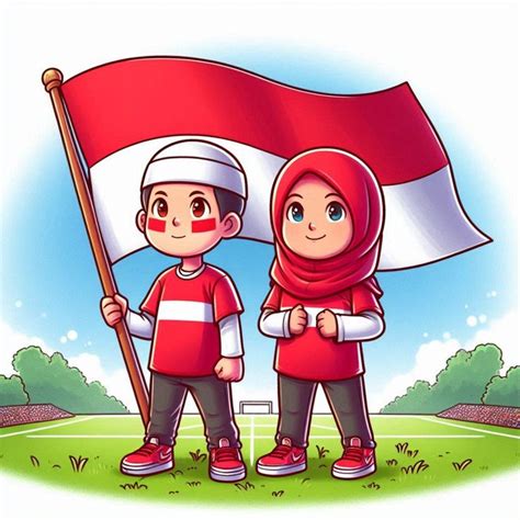 Merdeka Seni Bunga Hari Kemerdekaan Kartun